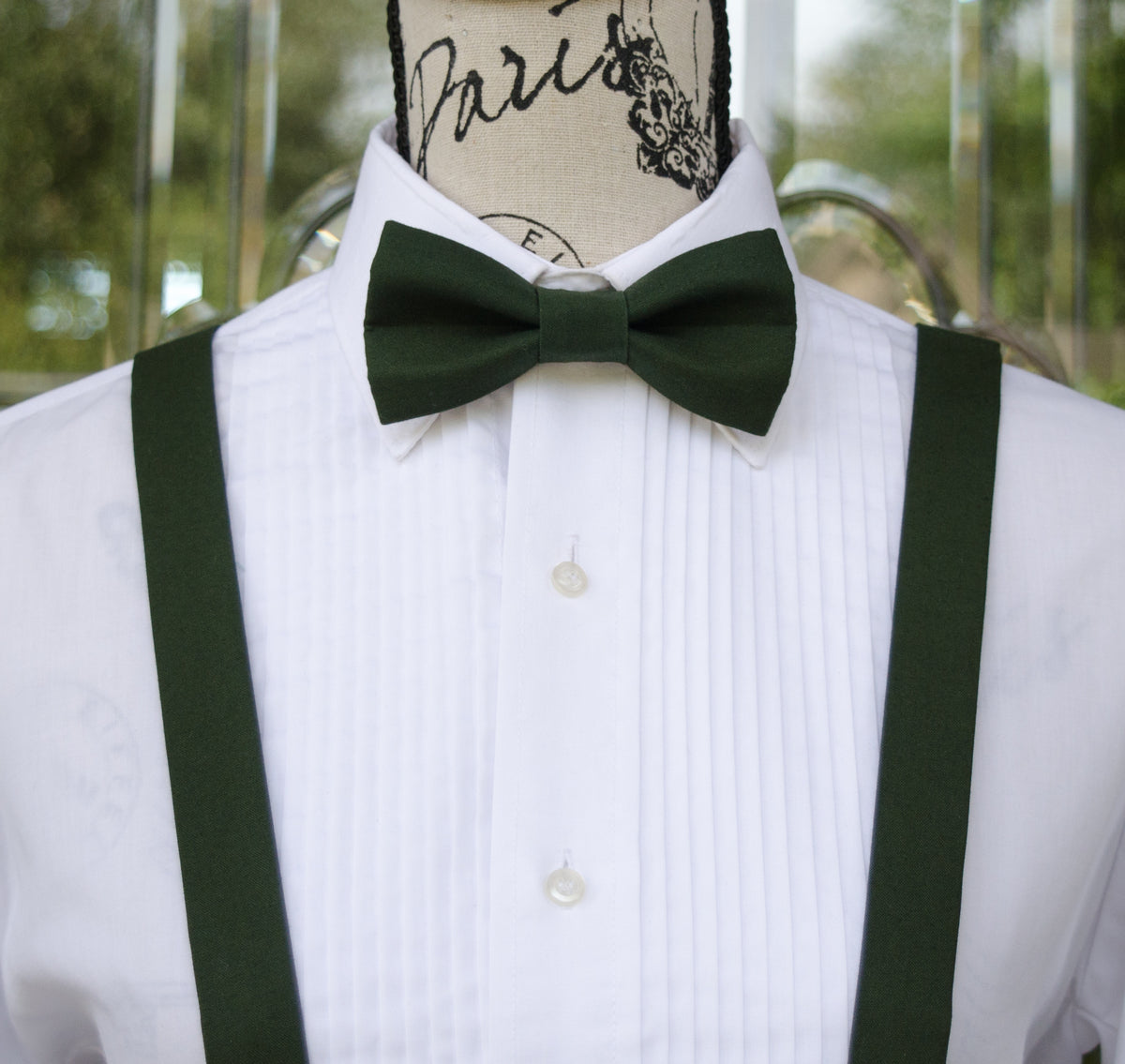 Dark Green Bow Ties and Suspenders (Hunter Green) | Mr. Bow Tie